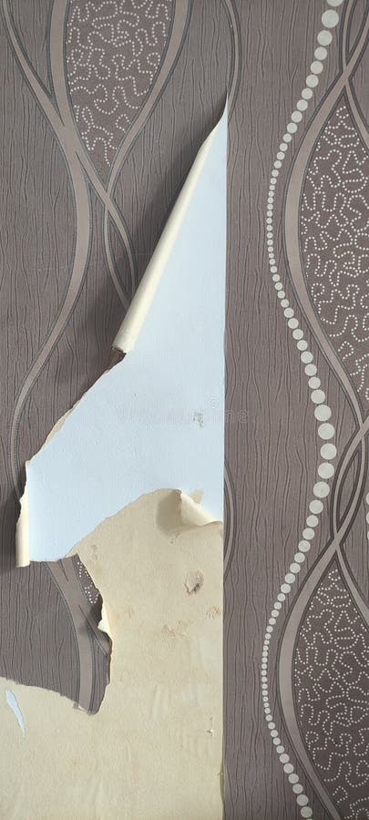 Brown Wallpaper that is Worn and Torn Stock Photo - Image of torn ...