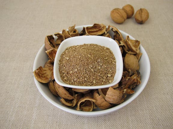 Brown Walnut Shell Granules Stock Photo - Image of sanding, cleaning ...