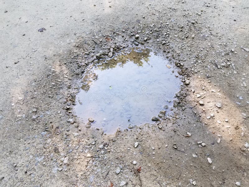 Water Puddle on Flooded Gravel Path or Trail Stock Image - Image of ...