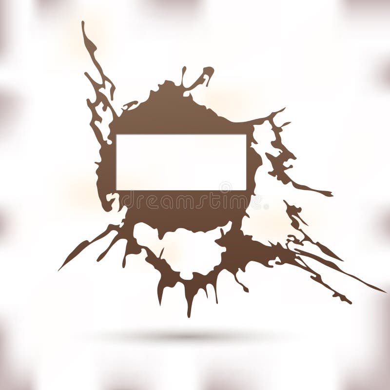 Brown Watercolor, Ink Stain, Splash, Drop Frame with Shadow. Stock ...