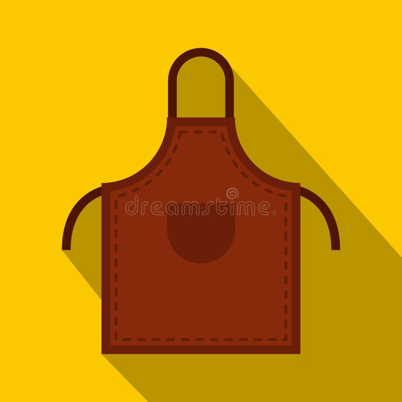 Brown Welding Apron Icon, Flat Style Stock Vector - Illustration of ...