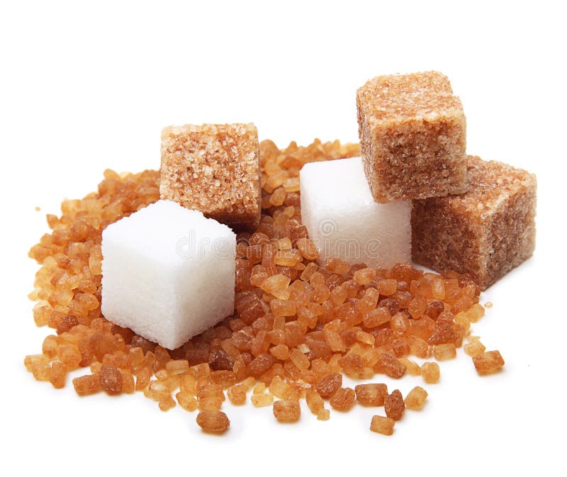 Brown and White Cane Sugar Cubes Stock Image - Image of isolated ...