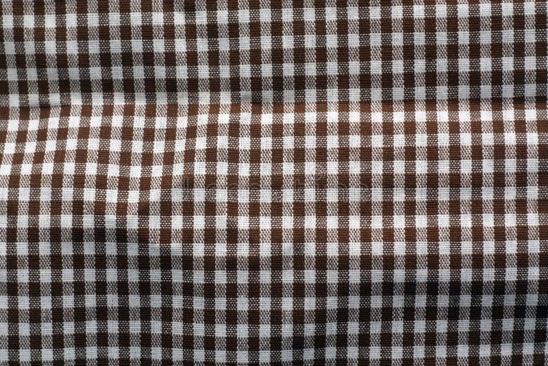 Brown and White Color Checked Fabric Texture Stock Photo - Image of ...