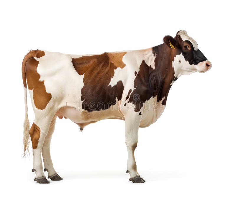 Brown and White Cow Standing Isolated Stock Photo - Image of ...