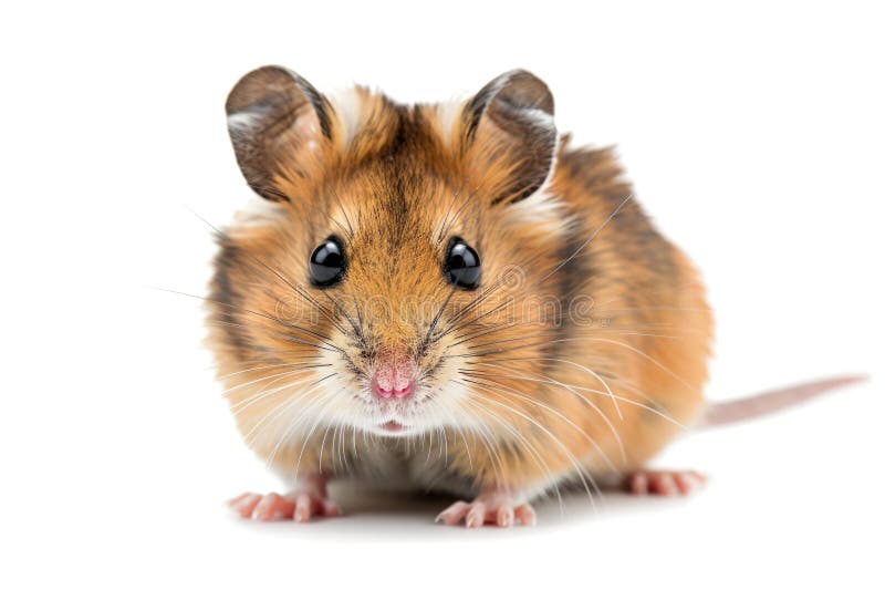 A Brown and White Hamster Sitting on a White Surface Stock Image ...