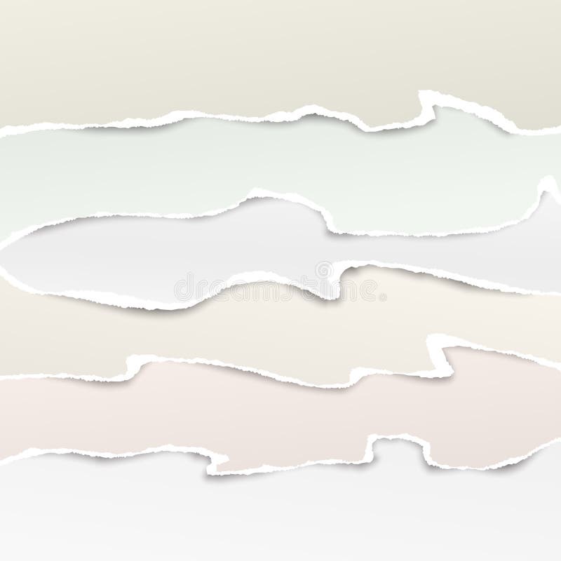 Brown and White Horizontal Ripped Paper Strips, Torn Note Paper for ...