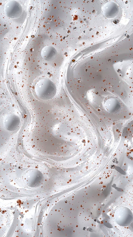 Brown and White Liquid Blending Together in a Clear Container Creating ...