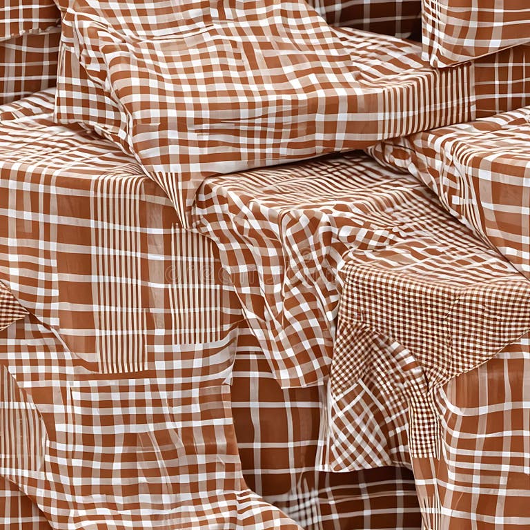 Brown and White Plaid Fabric Texture Background Design Stock ...