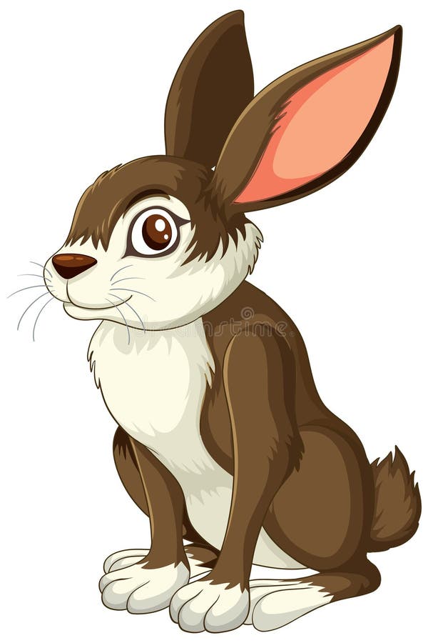 Brown and White Rabbit Vector Graphic Stock Vector - Illustration of ...