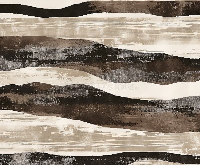 Brown and White Rug with Wavy Lines Stock Illustration - Illustration ...