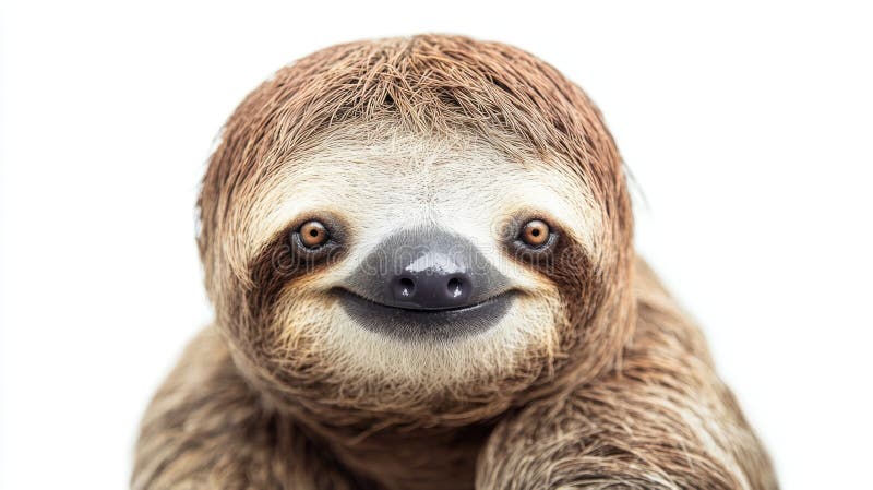 A Brown and White Sloth is Smiling and Looking at the Camera Stock ...