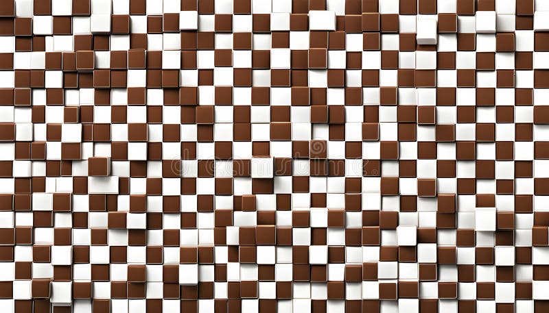 Brown White Tile Wall with Square Pattern, Cubism, Geometric, Pre ...