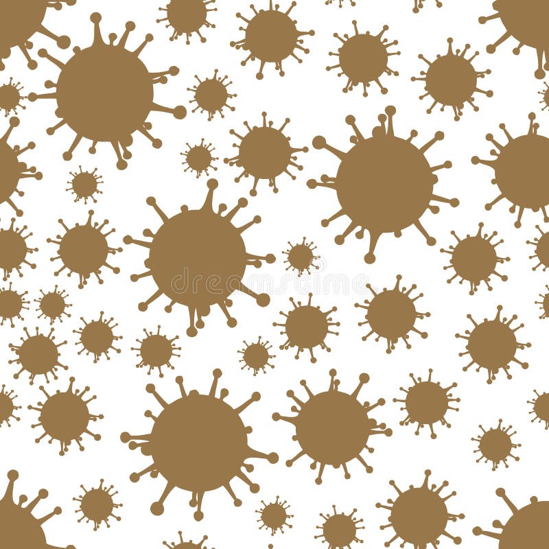 Brown on White Virus Pattern Seamless Repeat Background Stock ...