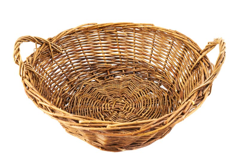 Brown Wicker Basket Isolated Stock Image - Image of brown, rural: 31324095