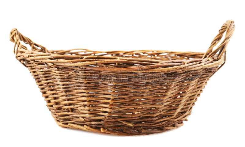 Brown Wicker Basket Isolated Stock Image - Image of brown, rural: 31324095