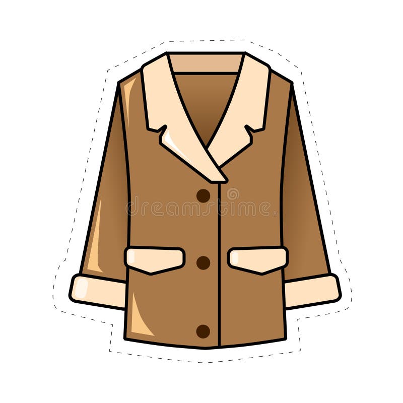 Brown Winter Coat Illustration for Sticker Stock Illustration ...