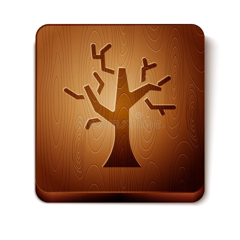 Brown Withered Tree Icon Isolated on White Background. Bare Tree. Dead ...