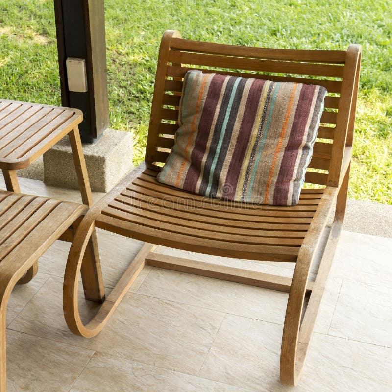 Brown wood chair stock image. Image of idyllic, rest - 41755977