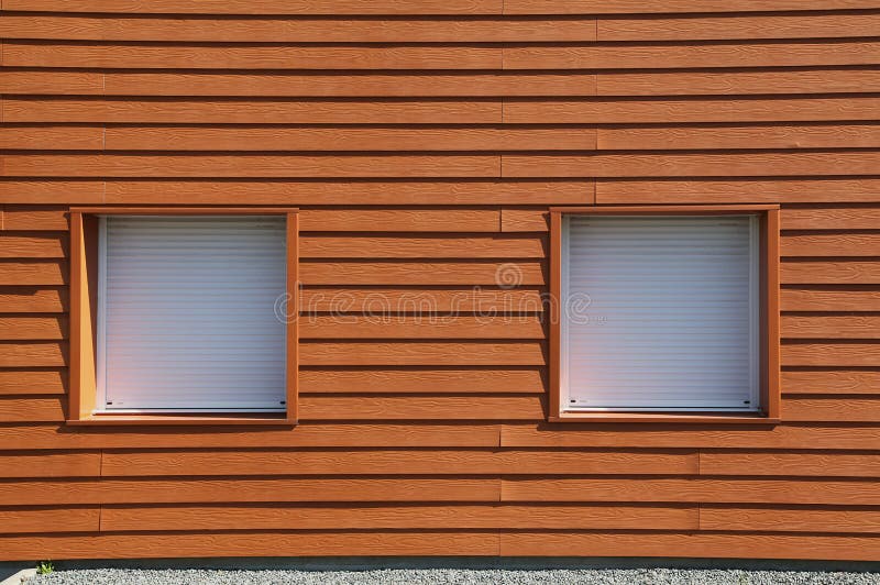 Wood Composite Exterior Cladding of a Building Stock Image - Image of ...