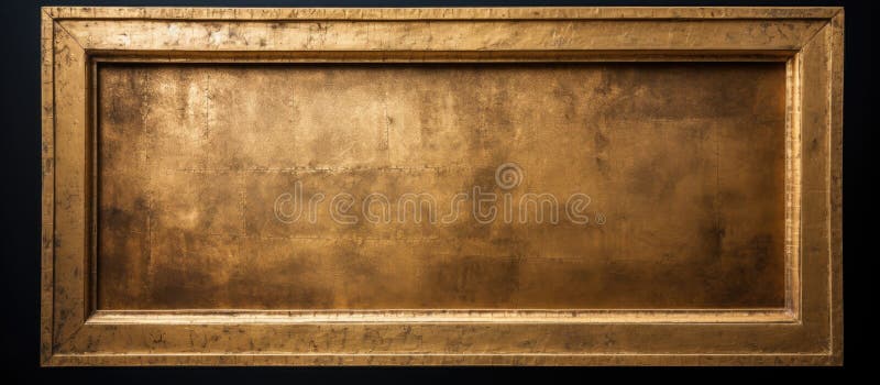 A Brown Wood Frame with a Rectangle Shape, Sitting on a Black Surface ...