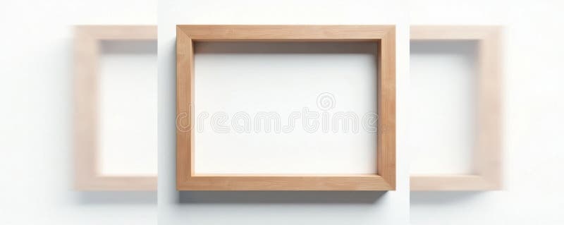 Brown Wood Square Frame with Subtle Drop Shadow on White , Empty ...
