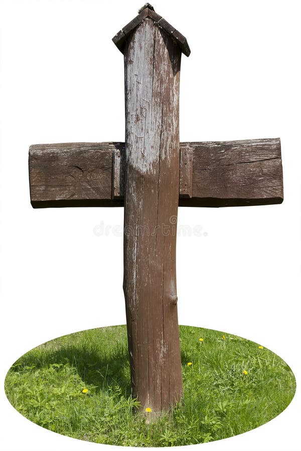 The brown wooden cross stock photo. Image of forest, christianity ...
