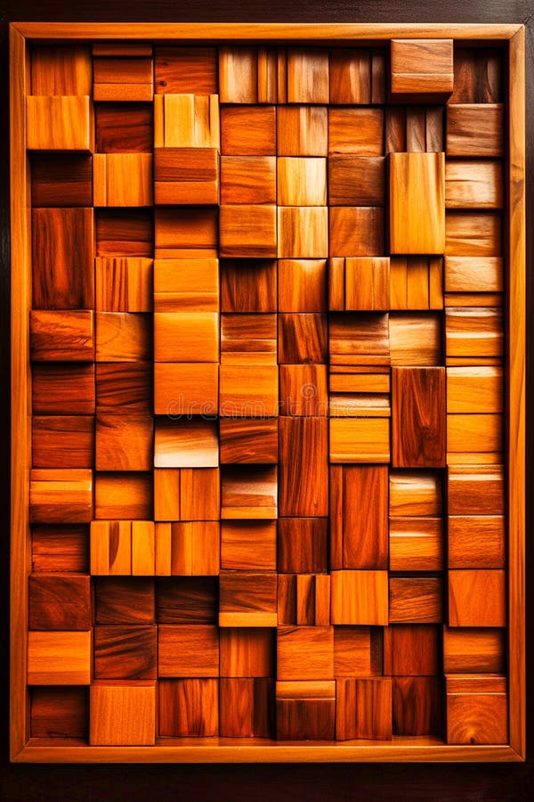 Brown Wooden Design Sqaure Pattern Small and Big, Stock Photo - Image ...