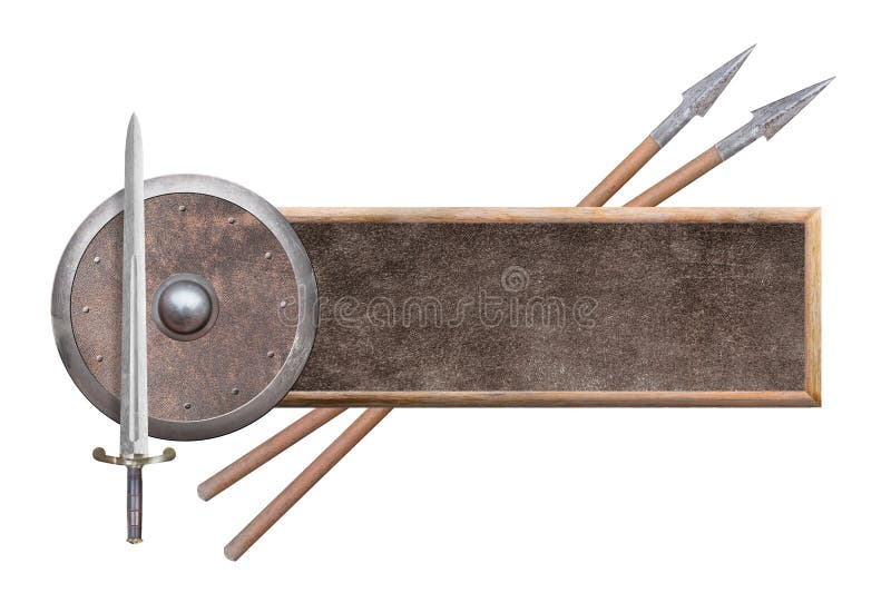 Brown Wooden Frame and Knights Armour on White Stock Illustration ...