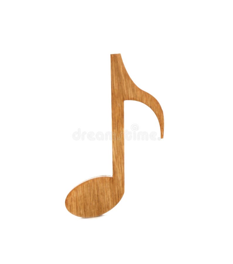 Brown Wooden Music Note on White Stock Image - Image of jazz, classical ...