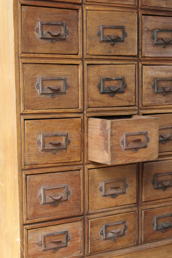 Brown wooden retro drawers stock photo. Image of furniture - 33447944