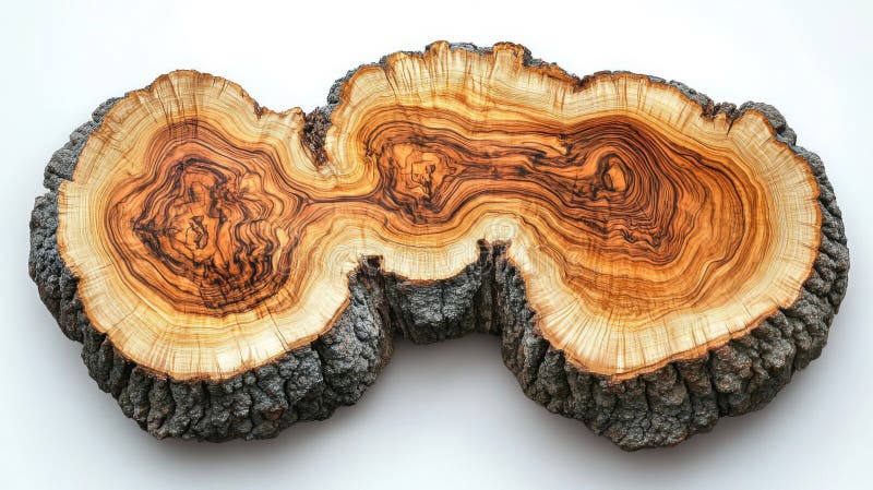 Brown Wooden Slice with Unique Grain Pattern Stock Illustration ...