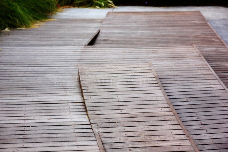 Brown Wooden Step Walk Way in Park Stock Image - Image of direction ...