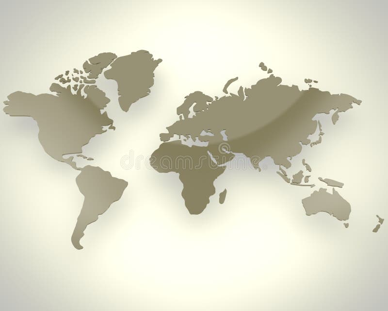 Brown World Map on Papirus with Gold Fill and a Co Stock Vector ...