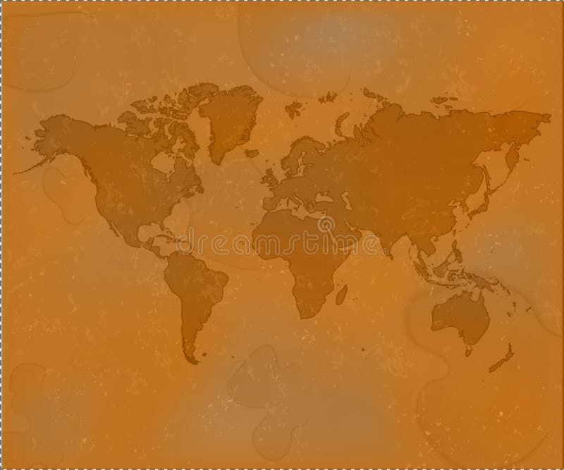 Brown World Map Vector stock vector. Illustration of europe - 40207185