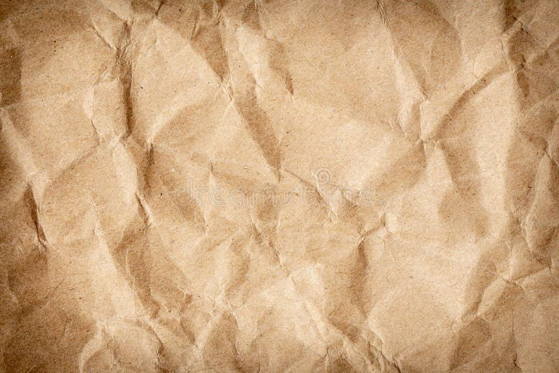 Brown Wrinkle Recycle Paper Background. Craft Paper Texture Be Crumpled ...