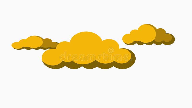 Brown and Yellow Clouds with Rain, White Background Illustration ...