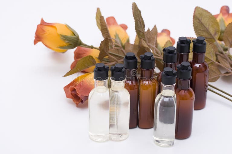 Brown/ Yellow Composition: Shampoo and Conditioner with Flower Stock ...