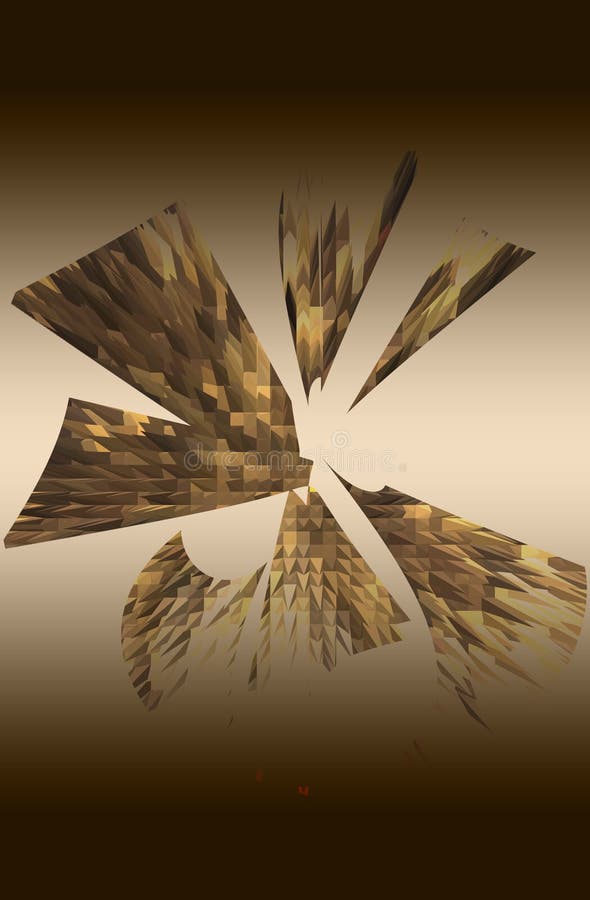 Brown and Yellow Graphic Design. 3d Block Pattern and Wedge Shapes ...