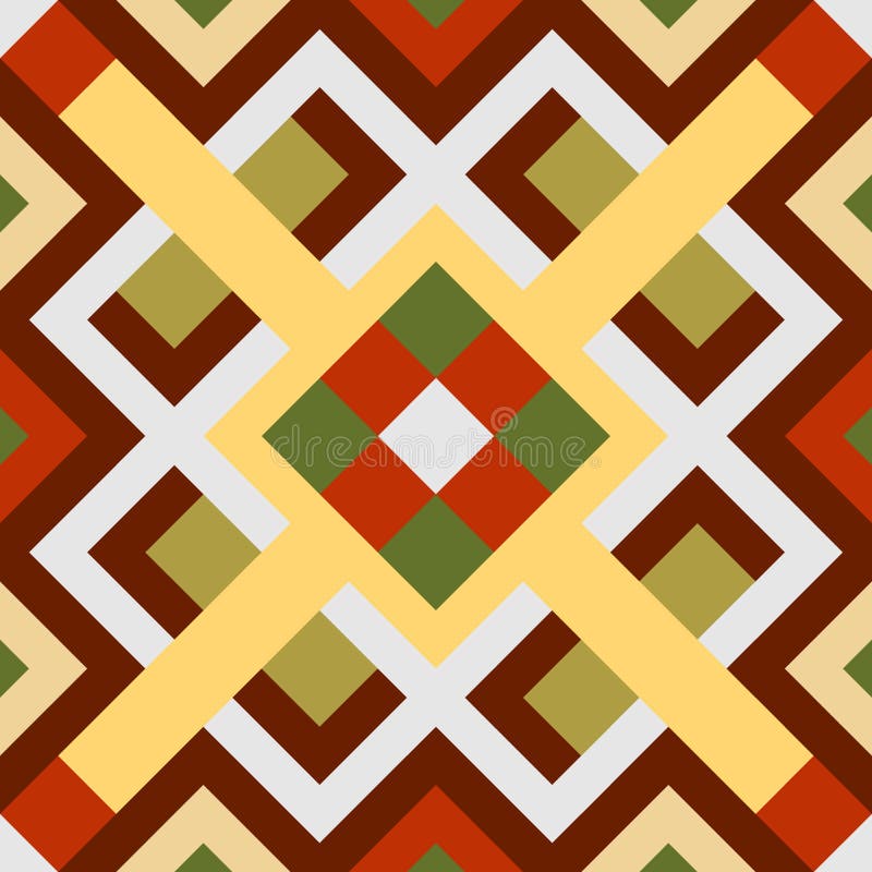 Brown Yellow Orange Green Seamless Pattern Stock Illustration ...