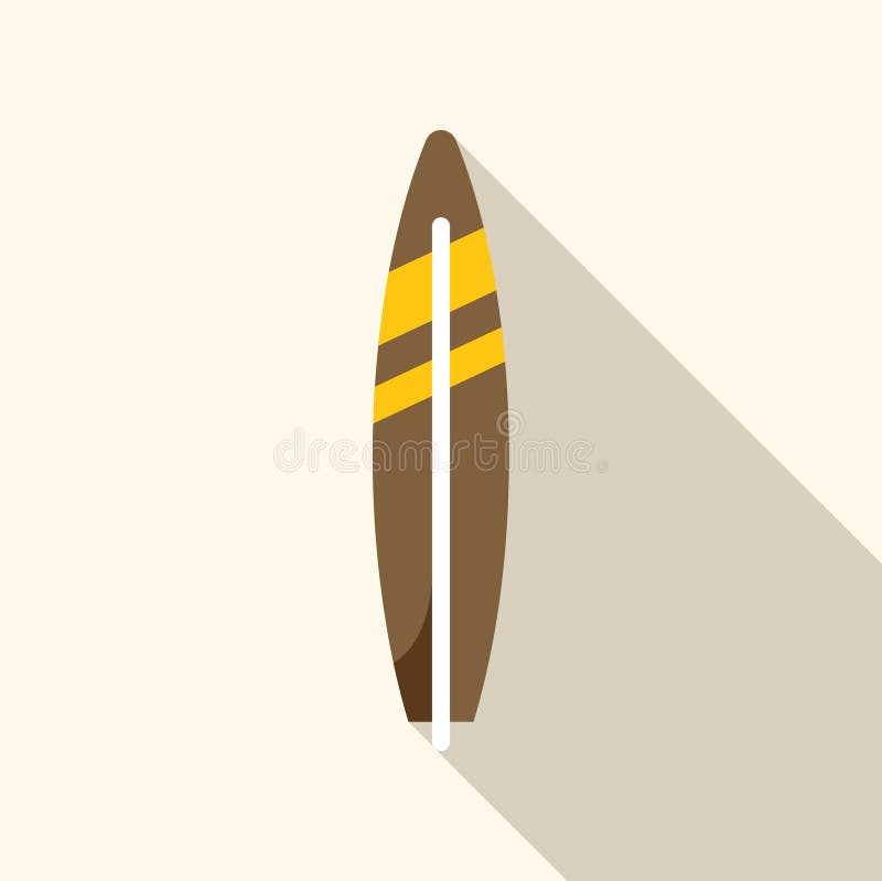 Brown and Yellow Surfboard Casting Long Shadow Stock Illustration ...