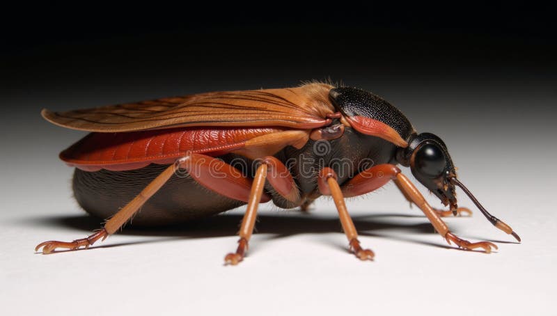 A Brownandred Bug Features a Dark Head and Legs Black Stock ...