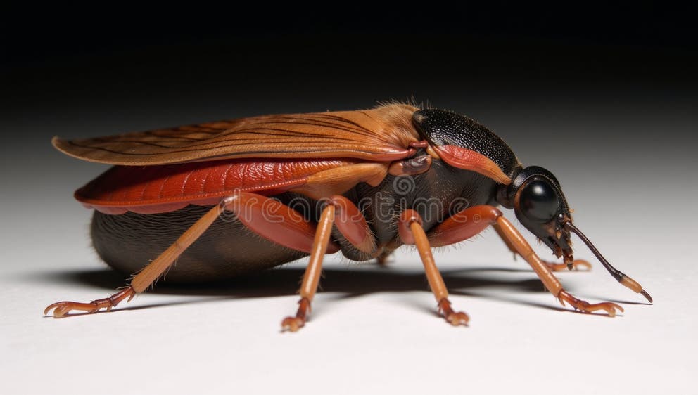 A Brownandred Bug Features a Dark Head and Legs Black Stock ...