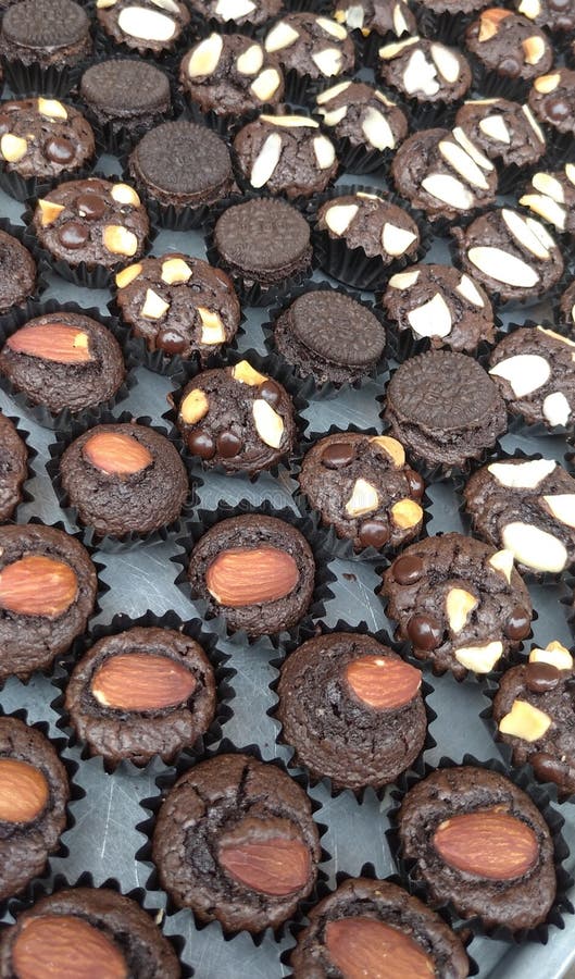 Brownies one bite stock photo. Image of sweetness, brown - 267113040