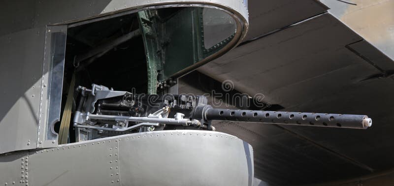 Browning .50 Caliber Machine Gun Stock Image - Image of barrel, tail ...