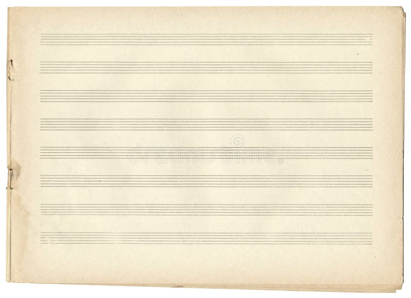 Brownish Empty Music Notebook Sheet in a Ruler for Recording Notes ...