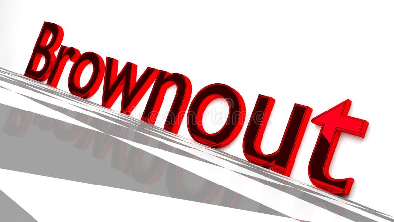 Brownout Word in Glossy Red Stock Illustration - Illustration of ...