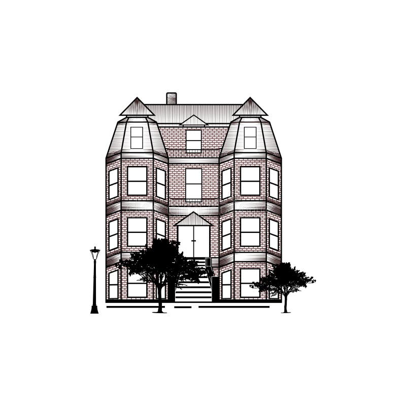 The Brownstone Building Illustration Vector Stock Vector - Illustration ...