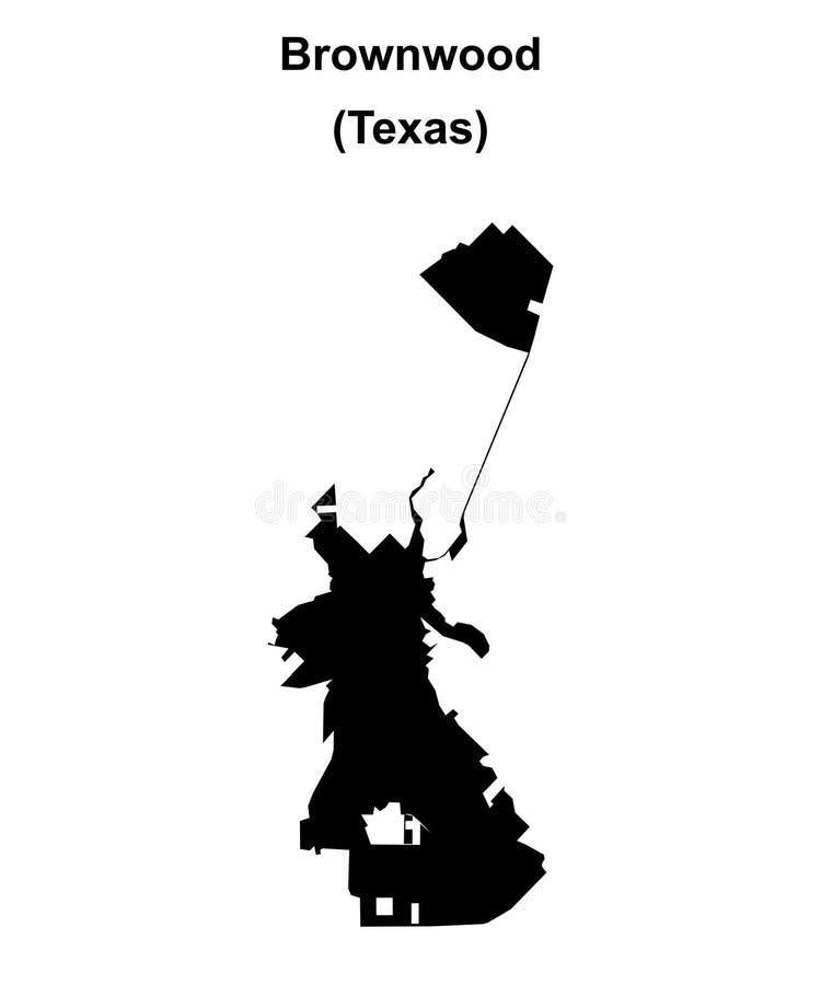 Brownwood outline map stock vector. Illustration of region - 357643143