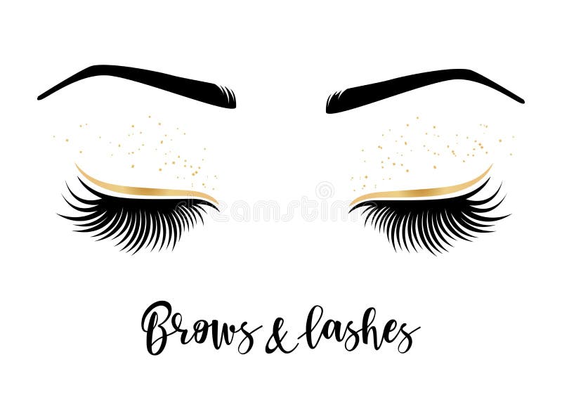 Makeup Master Logo. Vector Illustration of Lashes and Brow Stock Vector ...