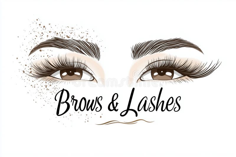 Brows and Lashes Lettering. for Beauty Salon, Lash Extensions Maker ...